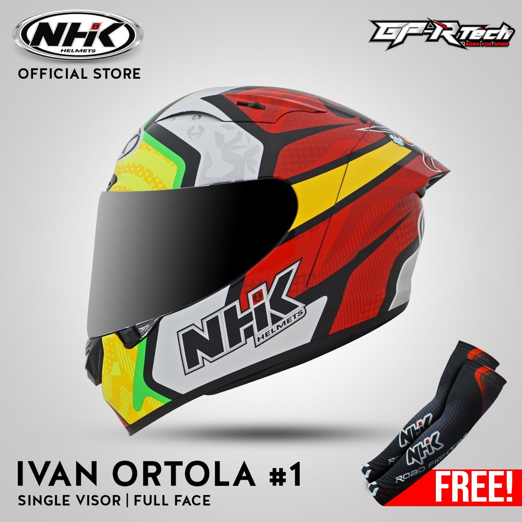 NHK Helmet Ivan Ortola #1 Full Face With Free Smoke Visor AND NHK ...