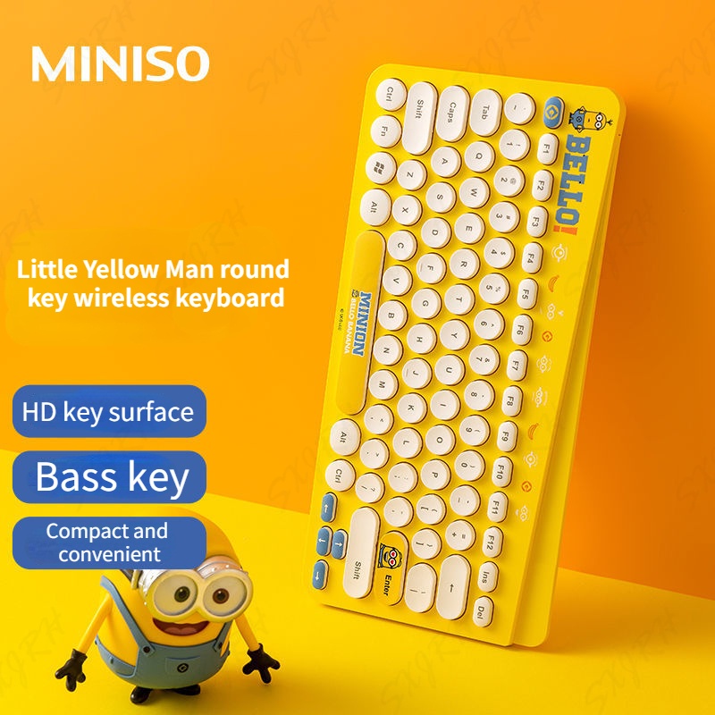 MINISO Minion Series Round Keycap Wireless Keyboard AK-47A1 Computer ...