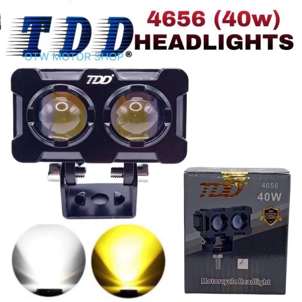 TDD 4656 Motorcycle Led Headlight Two Led 40w Cree (Yellow/White ...