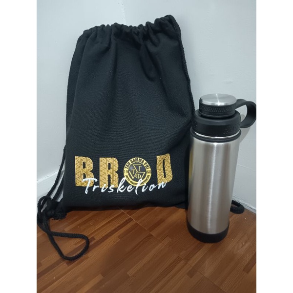 Triskelion Tau Gamma Phi Canvas Katsa Drawstring Bag Back pack String ...