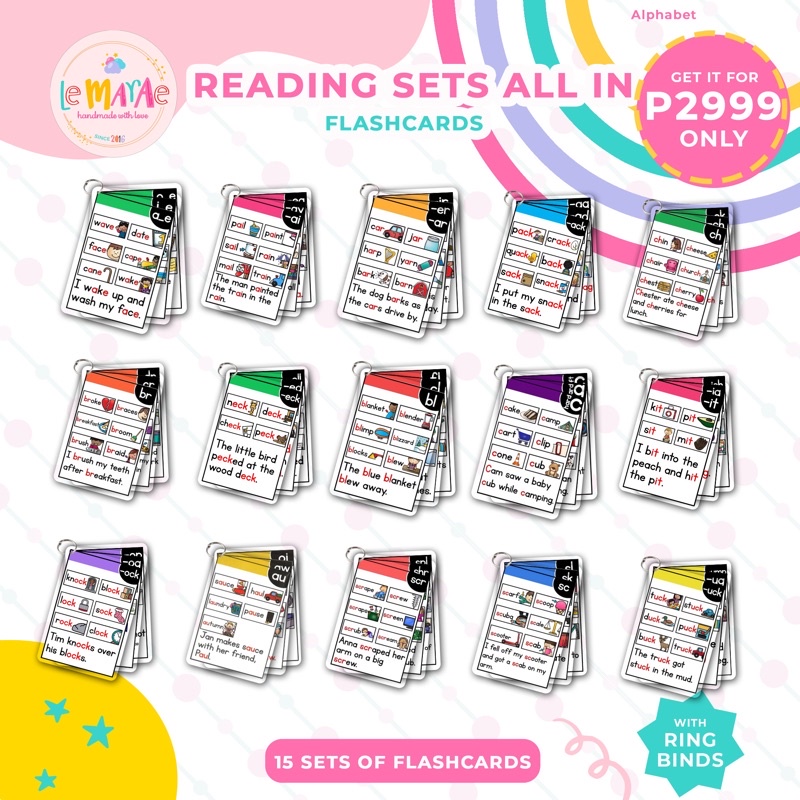 READING SETS FOR STARTERS - Laminated Educational Flashcards Reading ...