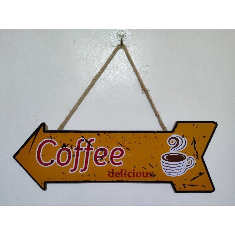 COFFEE Sign Wooden Wall Decor Big Size 48x16cm Decor for cafe/ coffee ...