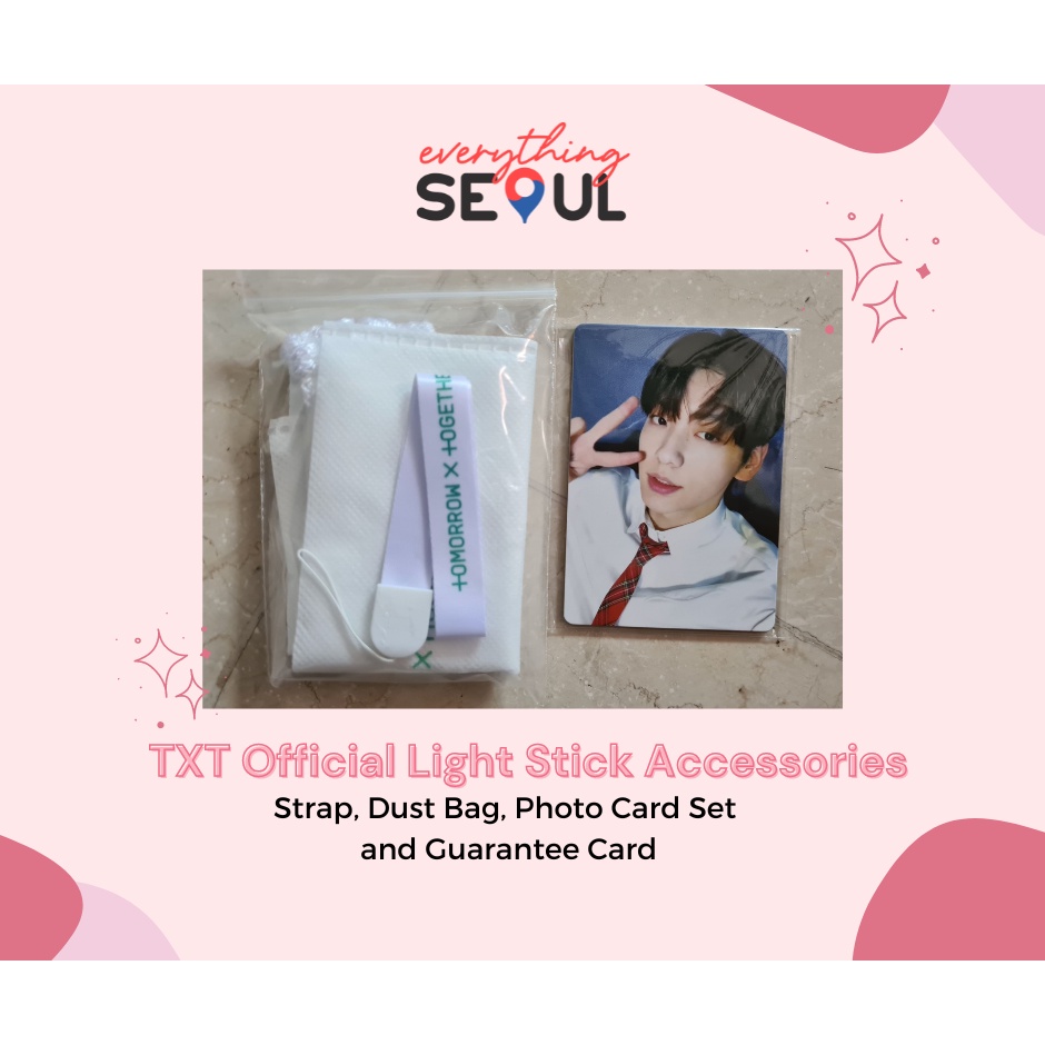 TXT Official Light Stick Accessories (Strap, Dust Bag, Photo Card Set ...