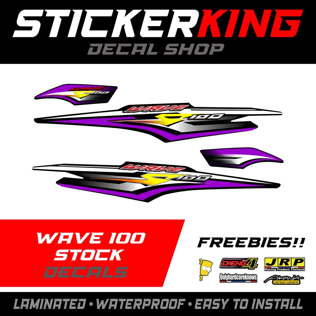 Honda Wave 100 Stock Decals with freebies (Violet) | Shopee Philippines
