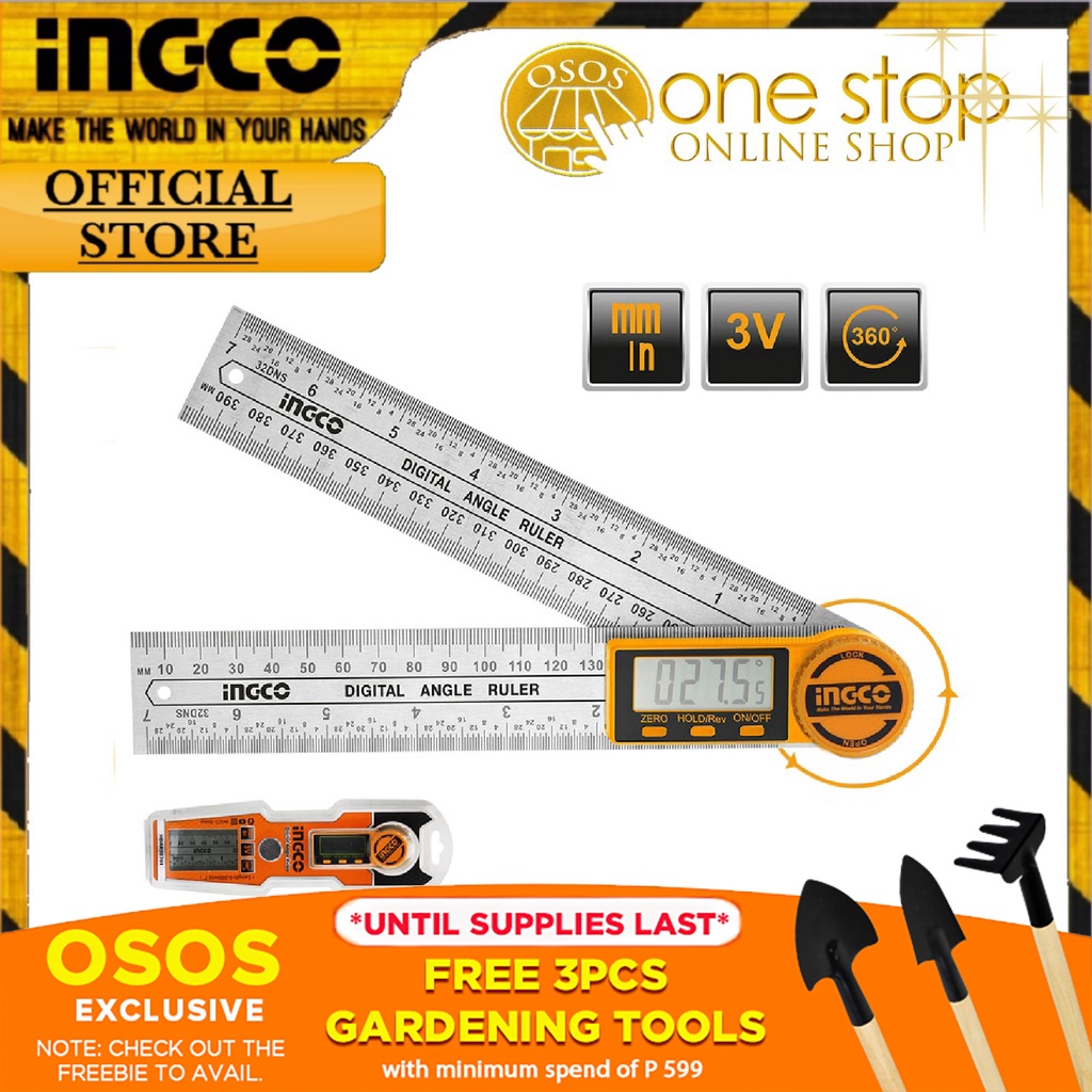 INGCO Original Stainless Steel Digital Angle Ruler 0-200mm(7 ...