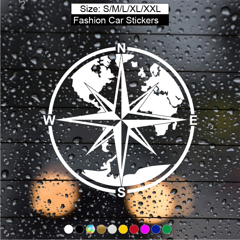 Classic Nautical Compass Reflective Car Stickers Ocean Exploration ...