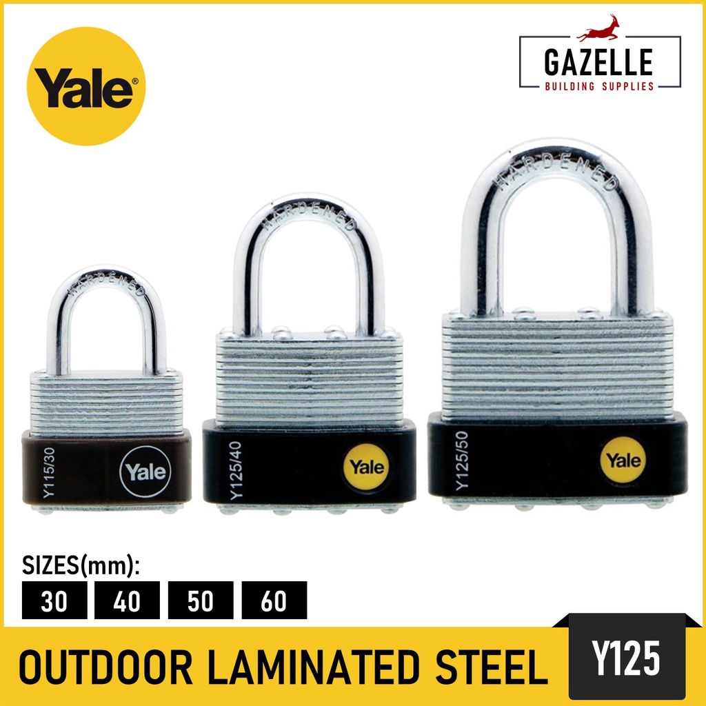 Yale Outdoor Laminated Steel Padlock - 30mm / 40mm / 50 / 60 (Keyed ...