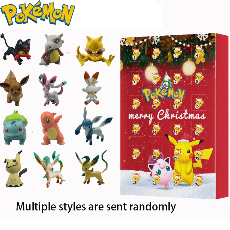 Christmas box 24 PCS Pokemon Christmas Advent Calendar Box Action ...