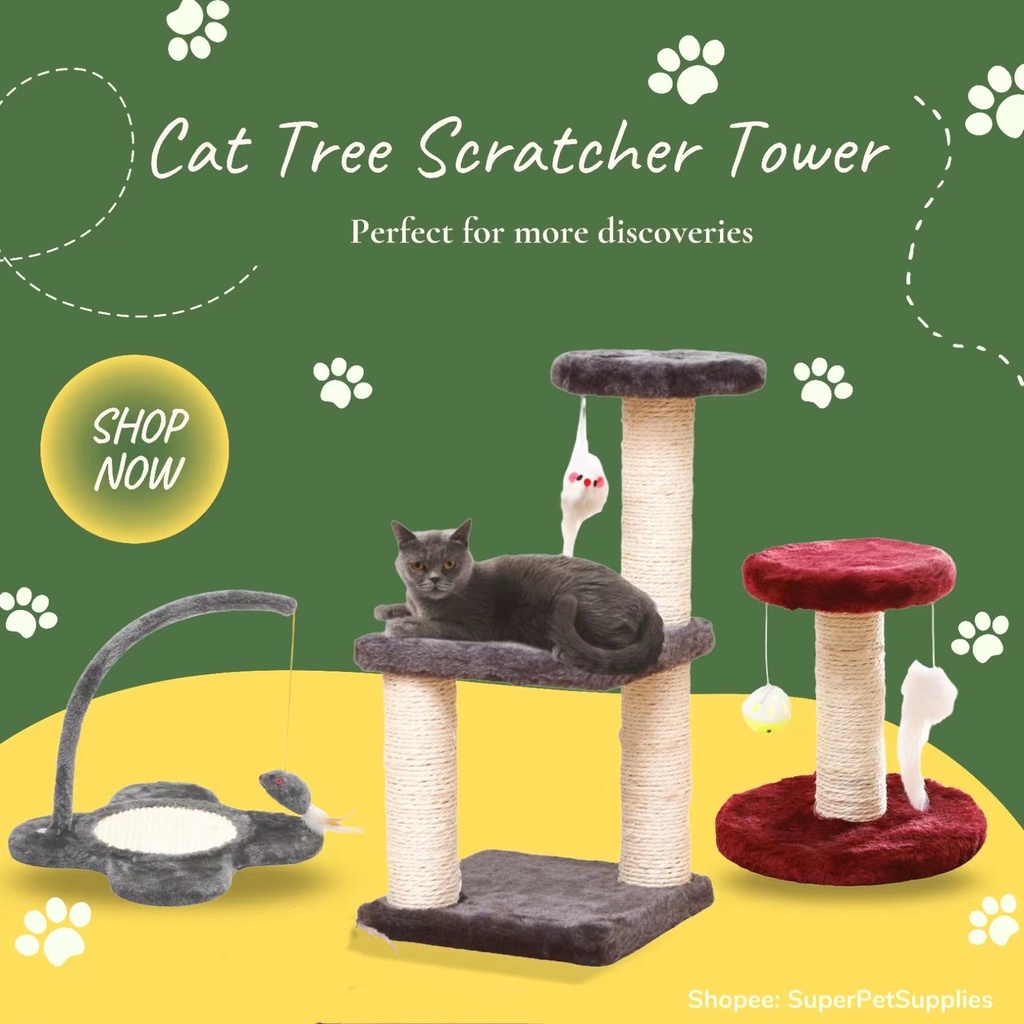 Cat Climbing Frame With Ball and Plush Toys Cats Climbing Tree Cat ...