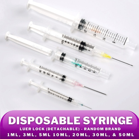 Disposable Syringe (1cc, 3cc, 5cc,10cc, 20cc & 30cc) Luer Lock ...