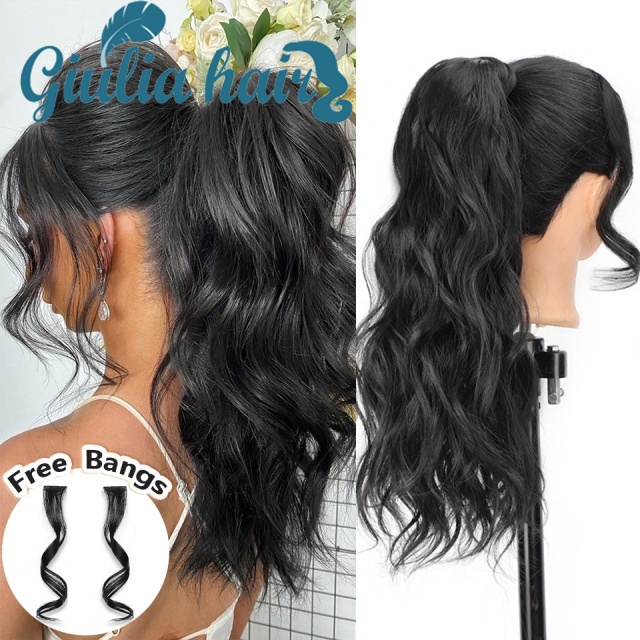 Giulia Hair Synthetic Hair Long Wavy Ponytail Hair Applique with Bangs ...