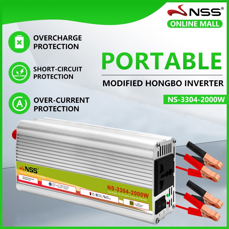 NSS solar INVETER 12V TO 220V 500w 1000w 2000W 12V DC To 220-230V AC Car Solar Power Inverter ...