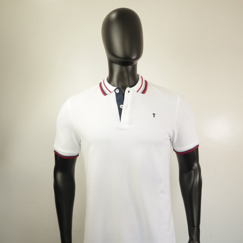 COLLEZIONE C2 Regular FIT 22MT1K058 WHITE Pique Polo Shirt Wear Men Key ...