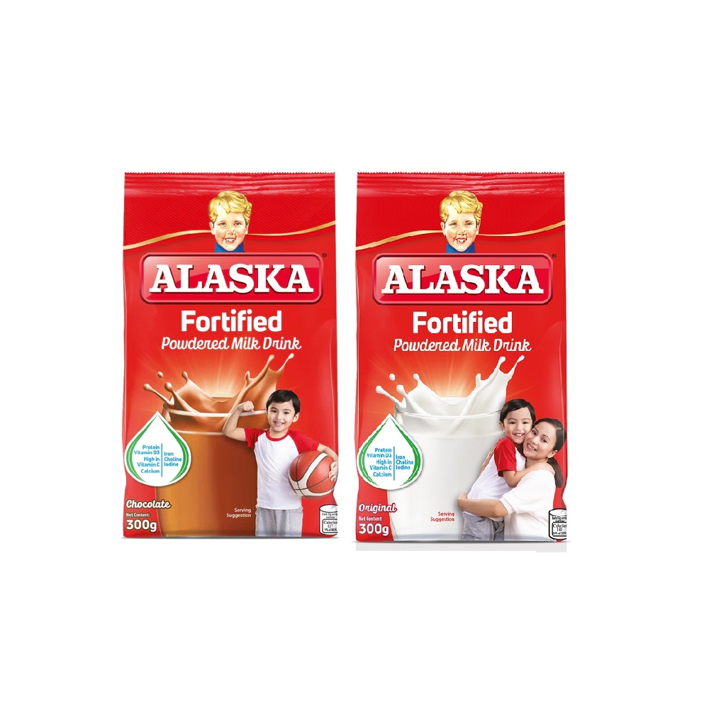 Alaska Fortified Powdered Milk Drink 300g Choco & Original Bundle ...