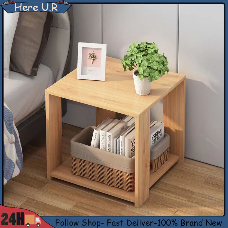 Simple Sofa Side Table Wooden Bedside Table Living Room Storage Cabinet ...