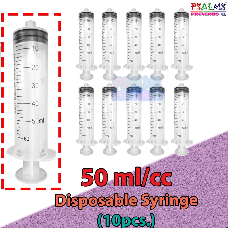 Disposable Syringe 50ml/cc (10pcs.) | Shopee Philippines