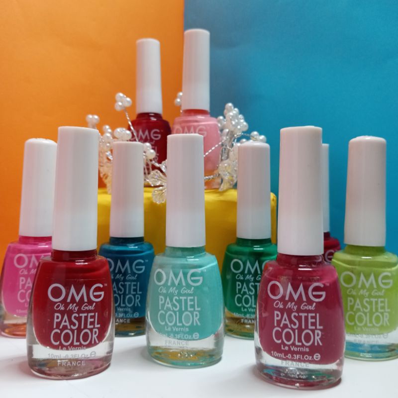 OMG Pastel Color Nail Polish 10mL / Cutics | Shopee Philippines