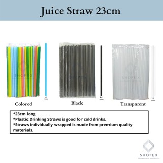 Thin Straw Individual Wrapped (100 pcs/ pack)/ Assorted Juice Straw ...