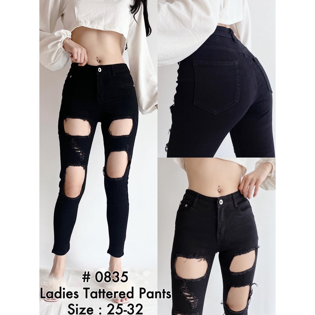 Emily Korean Ripped Tattered Jeans For Women BESTSELLER 0835 | Shopee ...