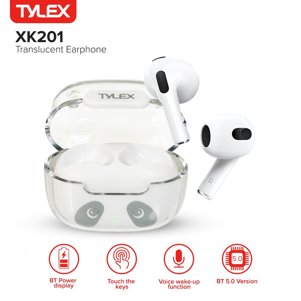 TYLEX XK201 Translucent Mascot Wireless Earphones Bluetooth 5.0 Type-C ...