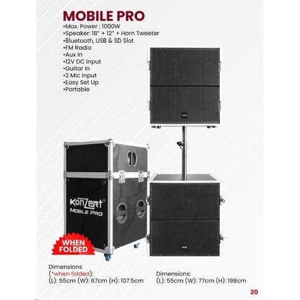 Konzert Mobile PRO Portable Mobile Sound System 18" + 12" Horn Speaker ...