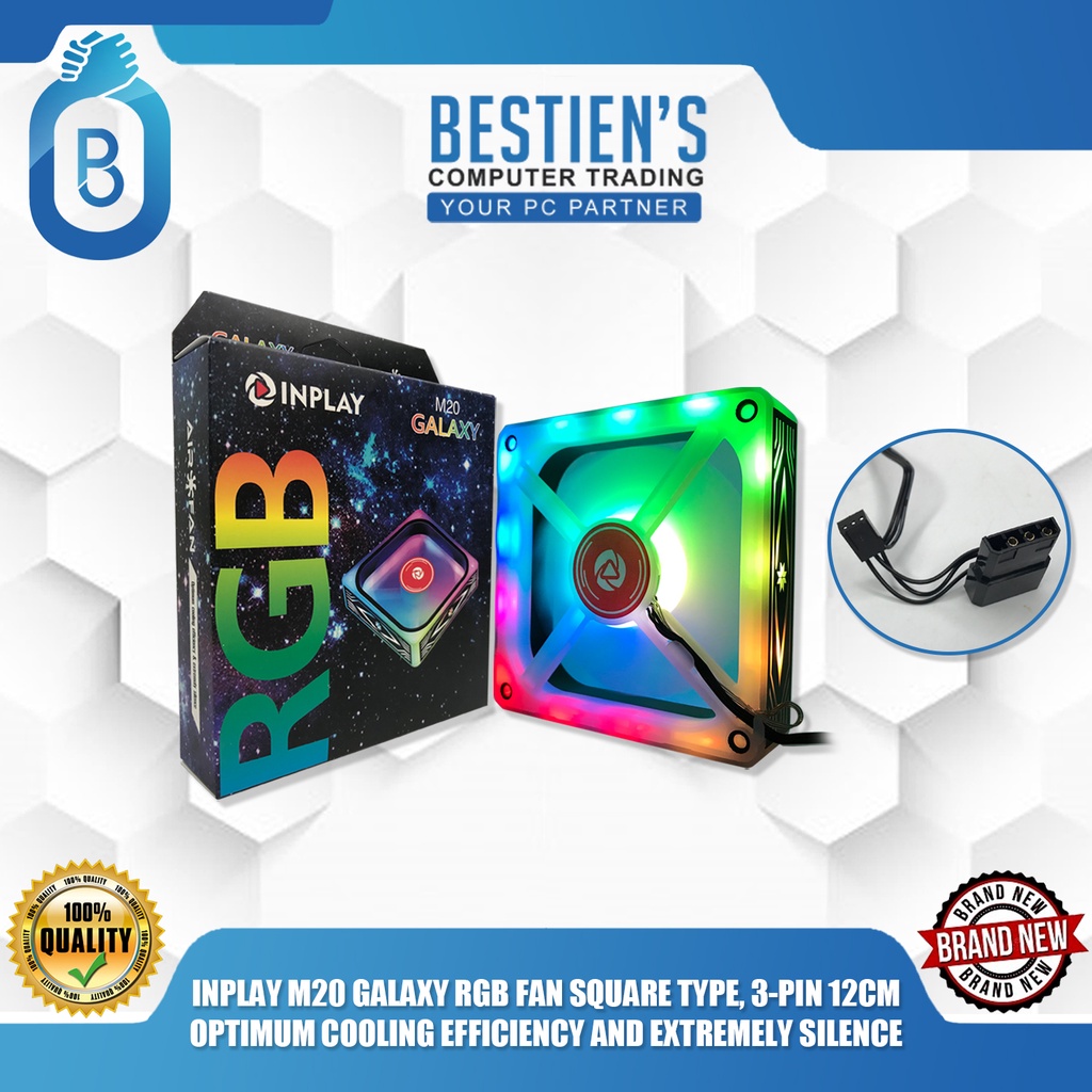INPLAY M20 GALAXY RGB FAN SQUARE TYPE, 3-PIN 12CM, OPTIMUM COOLING ...