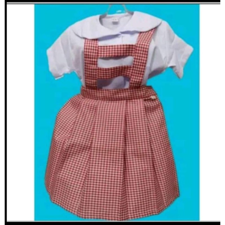 school uniform for kids checkered red/green ( set) | Shopee Philippines