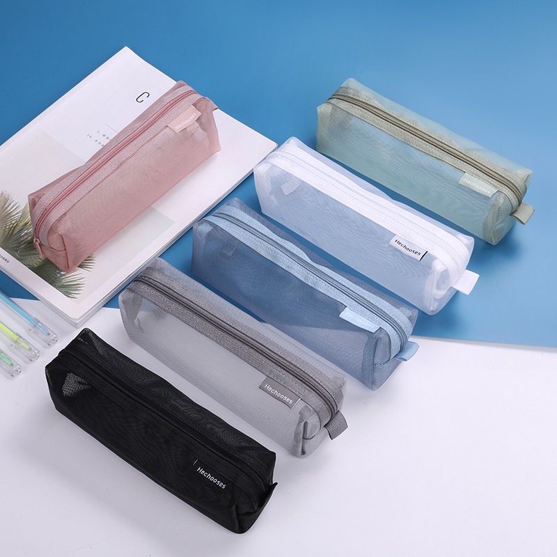 Three-Dimensional Simple Transparent Mesh Pencil Bag Only for Student ...