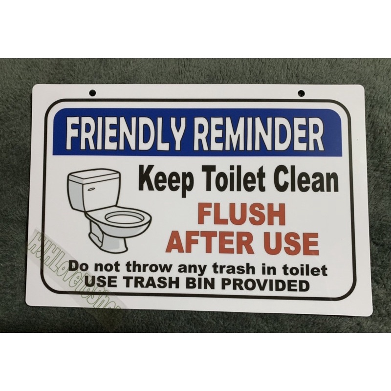 FLUSH AFTER USE PVC Wall Signage 7.8x11 inches | Shopee Philippines
