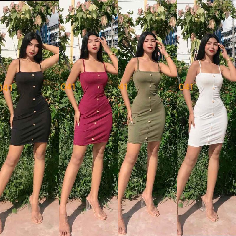Button Front Bodycon Dress New Collection (tahi ang butones) | Shopee ...