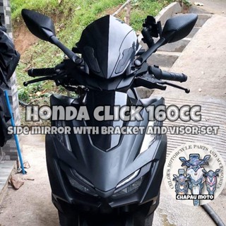 HONDA CLICK 160 Side Mirror With Bracket and Visor set | Shopee Philippines