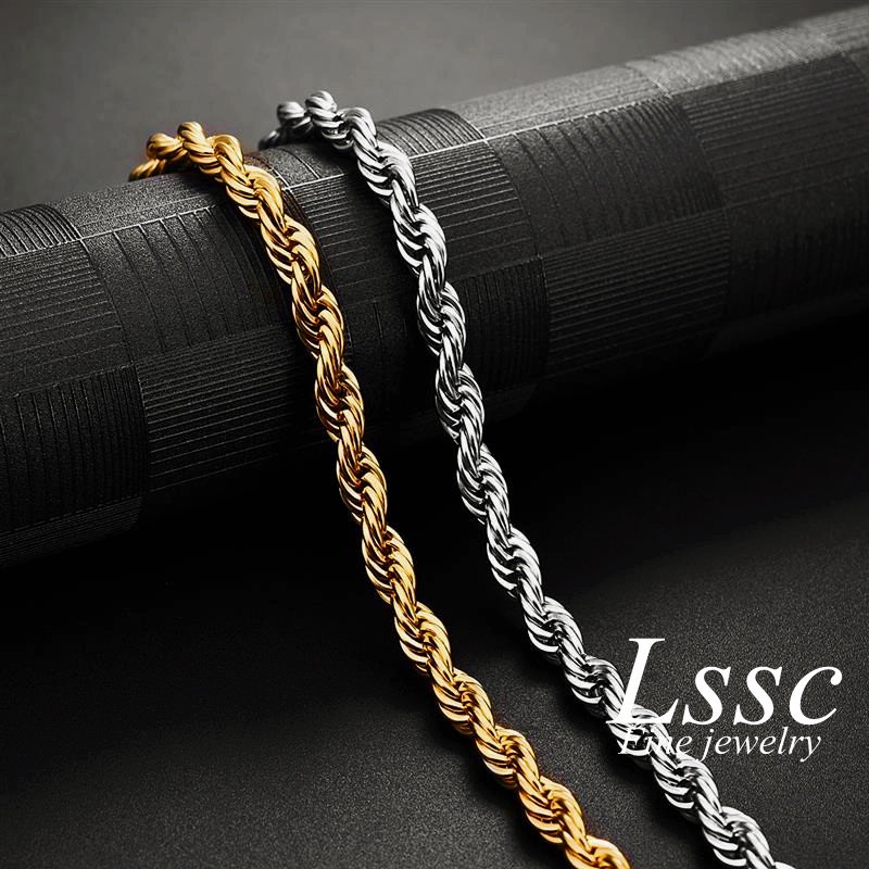 Kwentas Men Gold Necklace for Women Non Tarnish Simple Stainless Chain ...