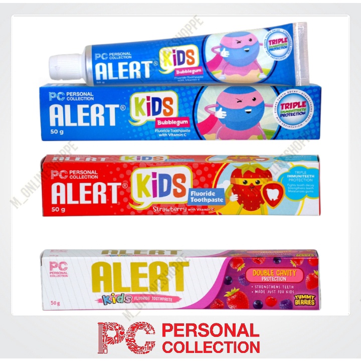 PC Alert Kids Fluoride Toothpaste 50g | Shopee Philippines
