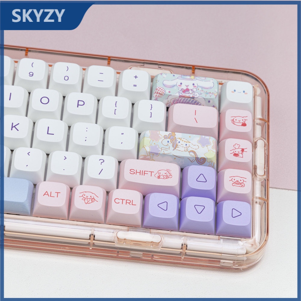 144 Keys Cinnamoroll Keycaps XDA Profile Cute Anime PBT Dye Sub ...