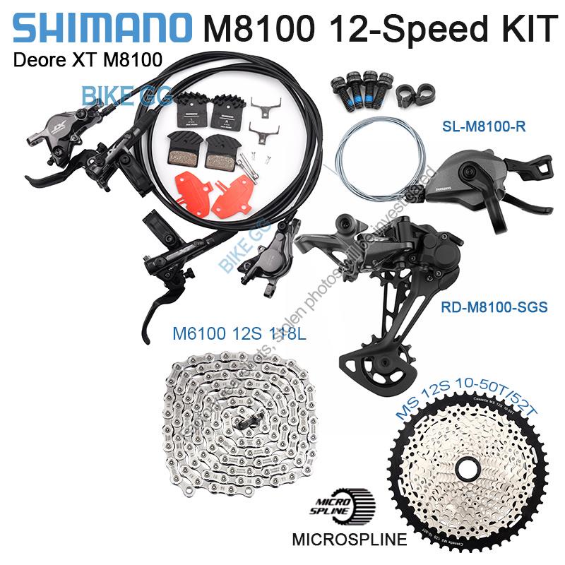 Shimano Deore Xt M8100 Groupset 12s Derailleur Shifter Mtb Brakes M6100 Chain 12v Group Set 12 ...