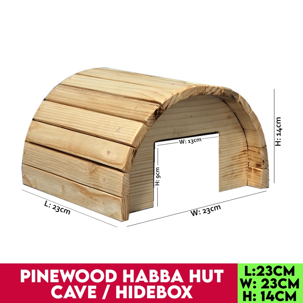 Pinewood Habba Hut Cave/Hidebox Hiding Box for Tortoise Reptile Gecko ...