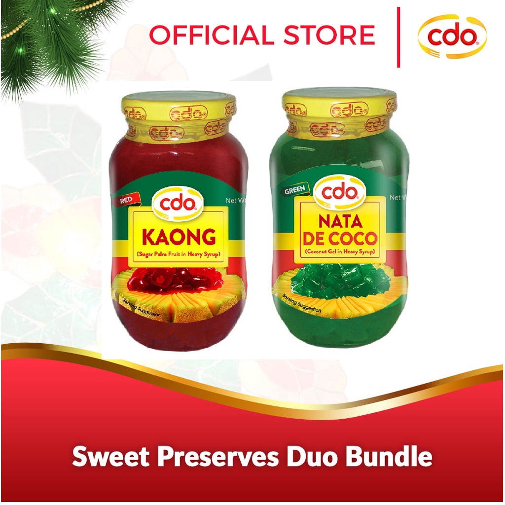CDO Sweet Preserves Duo Bundle (Kaong Red 340g + Nata de Coco Green ...