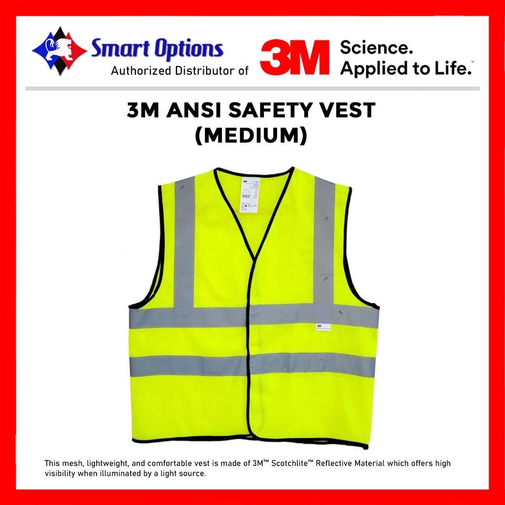 3M SAFETY VEST ANSI MEDIUM (YELLOWGREEN) | Shopee Philippines