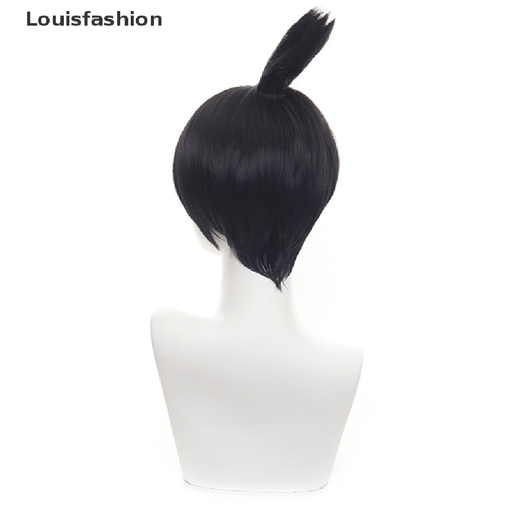 LFPH Anime Chain Man Aki Hayakawa Cosplay Wig Black Topknot Style Fiber ...