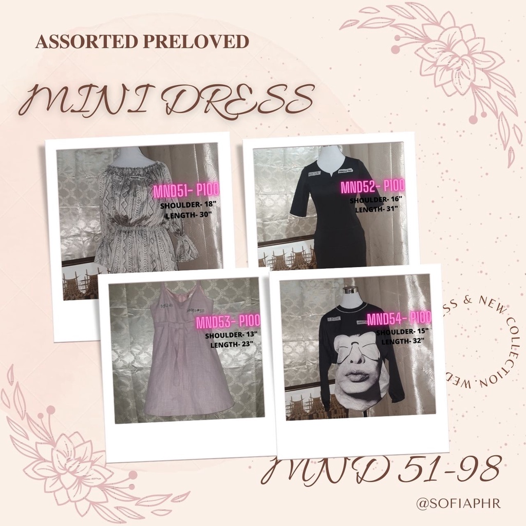 Assorted Preloved Mini Dress for Only P100 below (51-98) | Shopee Philippines