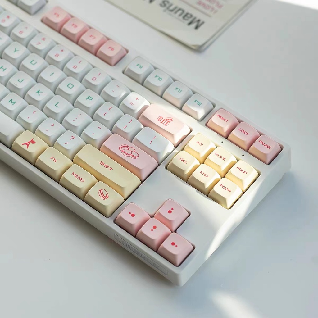 Macaron Theme Keycaps PBT Sublimation XDA Profile 131Keys or Gateron ...