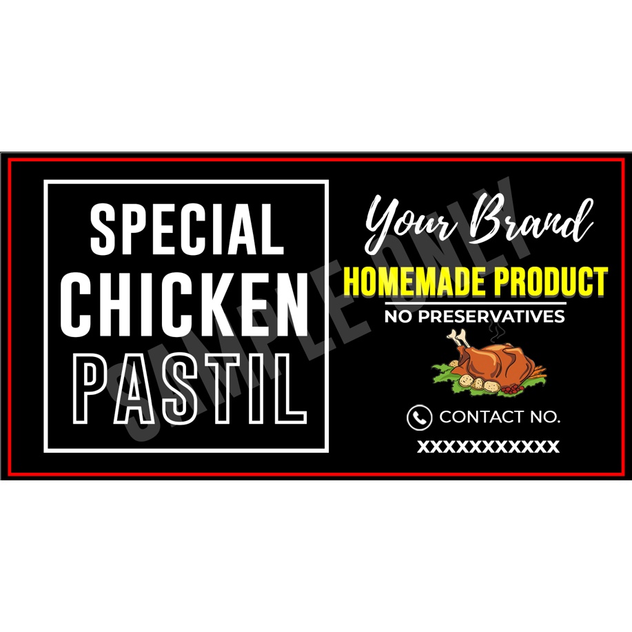 Sticker Label for Your Business | CHICKEN PASTIL | Minimalistic Design ...