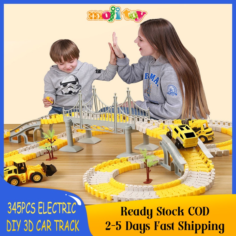345pcs Electric DIY 3D Car Track Children Toy Car Track Car Rail Baby ...