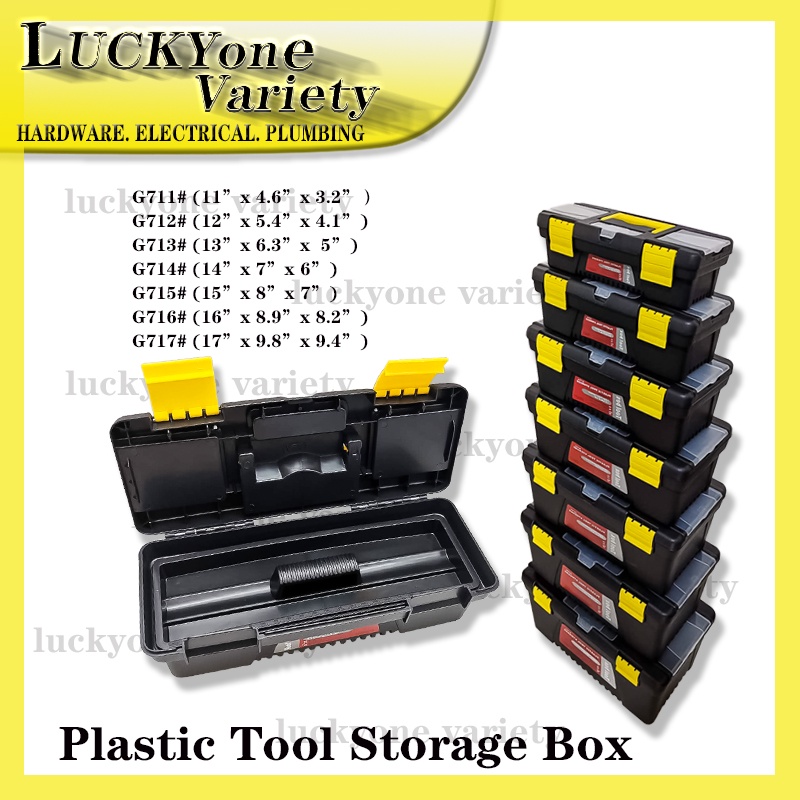 PLASTIC TOOL STORAGE BOX WITH REMOVABLE TRAY | Shopee Philippines