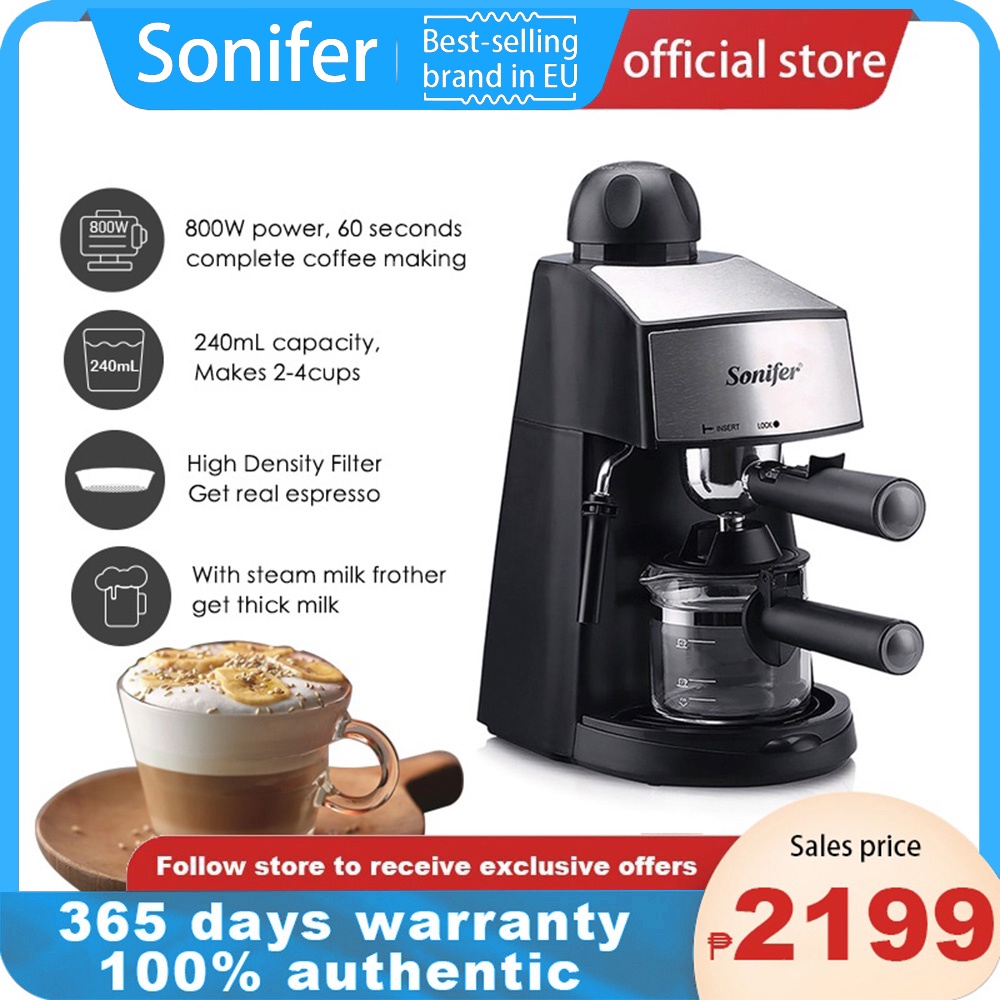 Sonifer Portable Espresso Machine with Milk Frother Personal Drip ...