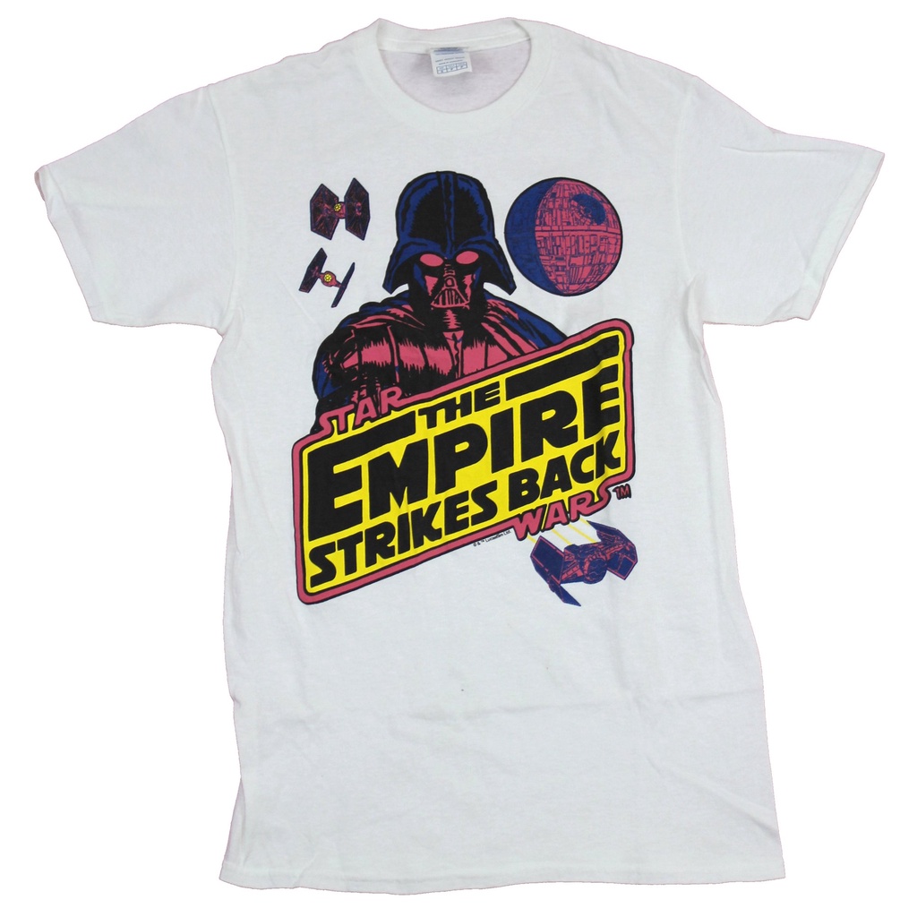 Star Wars Empire Strikes Back Comic Neon Darth Vader White Shirt (US ...