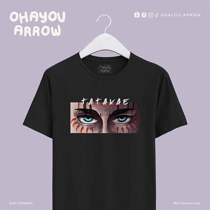 Eren Jaeger Tatakae Attack On Titan Shingeki No Kyojin Anime Dtf Shirt Unisex Shopee