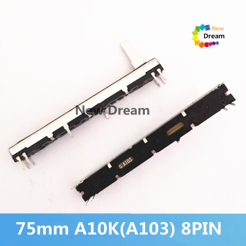 2piece 75mm A10K (A103) potentiometer 8-pin Two channel mixer fader ...