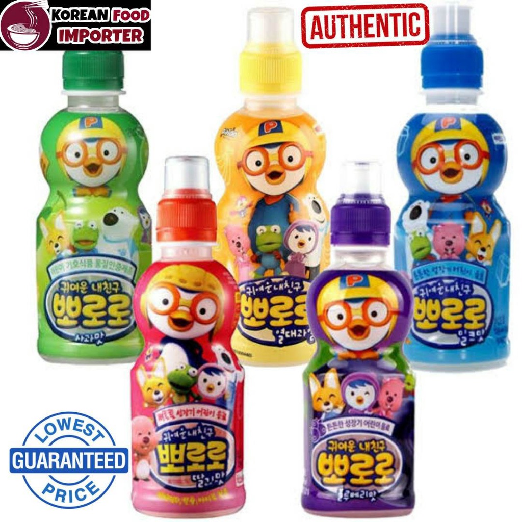 Paldo Pororo Fruit Flavored Drinks Milk / Strawberry 235ml Korea ...