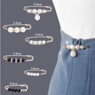 1pcs Pearl Brooch Tightening Waistband Pin Opening Bottom Metal High ...